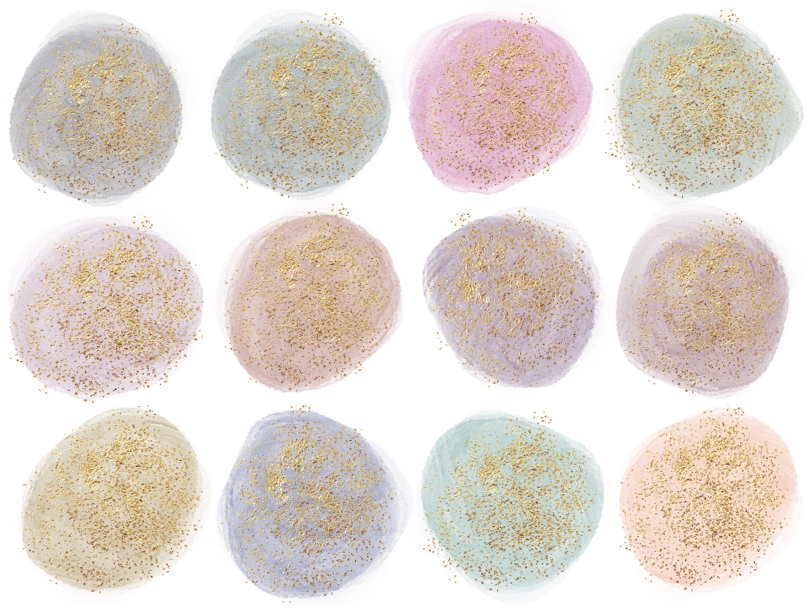 Watercolor Glitter Circles - Watercolor Circles - Clip Art - Fall Clip ...