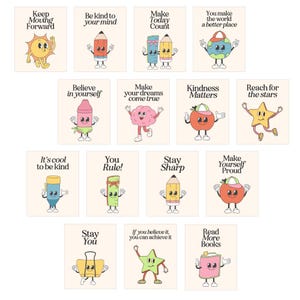 Retro Classroom Poster Set - Retro Characters Posters, Classroom Decor ...