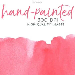Watercolor CORAL PINK PUNCH Swatches - Watercolor Clipart ...