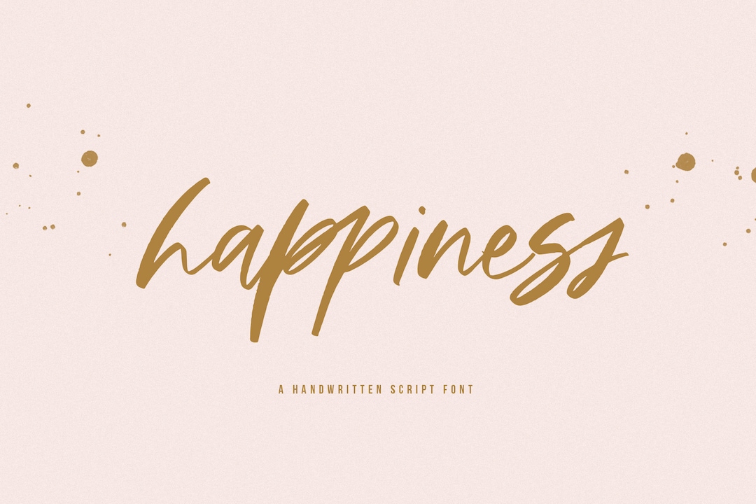 Happiness Font A Handwritten Script Font TTF / OTF, Modern Calligraphy ...