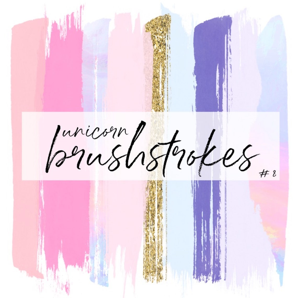 Watercolor Unicorn Brushstrokes Unicorn Clipart Glitter - Etsy