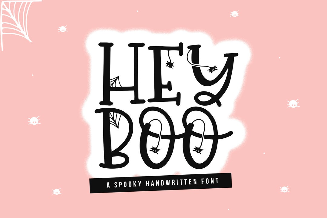 Hey Boo Font - Halloween Font, Spooky Font, Spider Web Font, Halloween ...