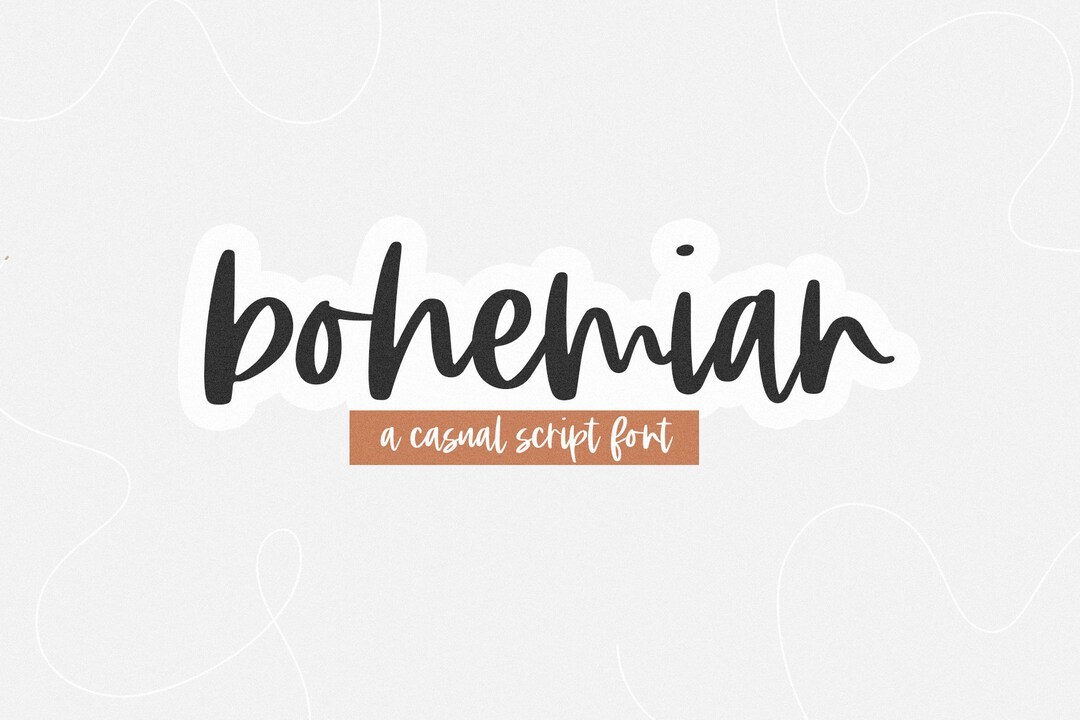 Bohemian Font - Handwritten Script Font, Cricut Fonts, Farmhouse Fonts ...