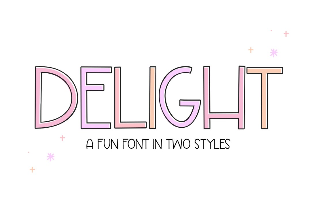 Delight Font - Handwritten Font, Cricut Font, Procreate Font, Outline ...