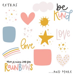 Rainbows Clip Art - Modern Clip Art Collection, Boho Rainbows, Cute ...