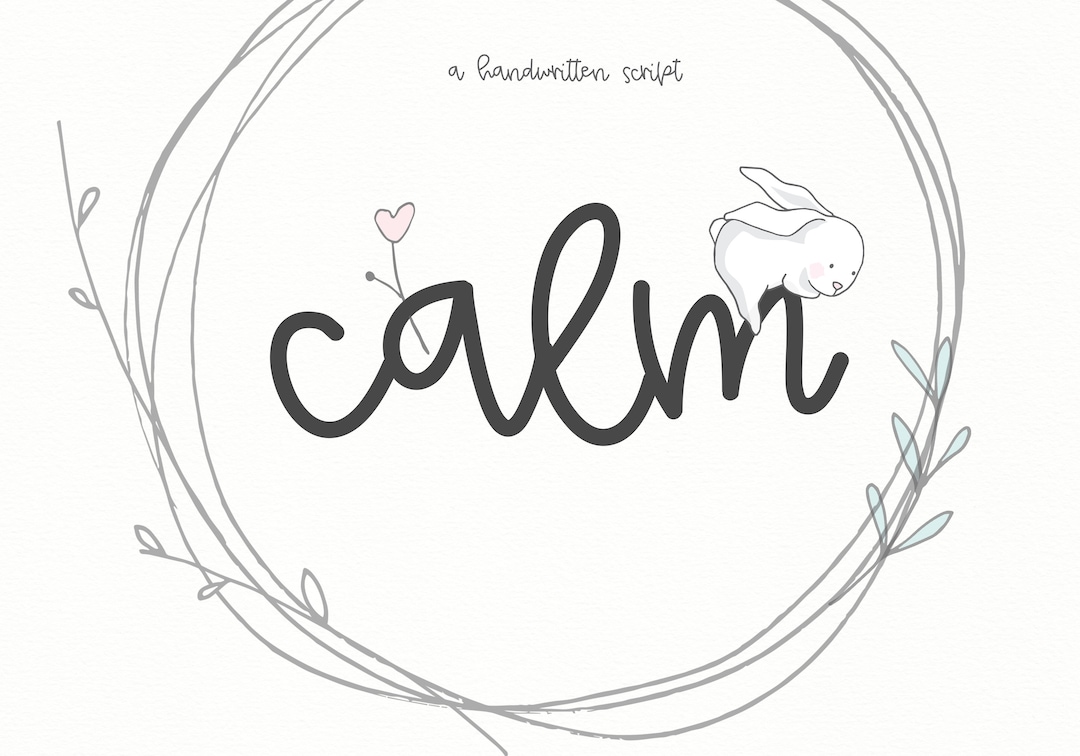 Calm Font - Handwritten Script Font, Cricut Fonts, Quirky Font, Fonts ...