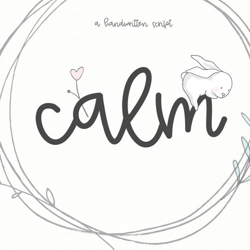 Calm Font Handwritten Script Font Cricut Fonts Quirky - Etsy