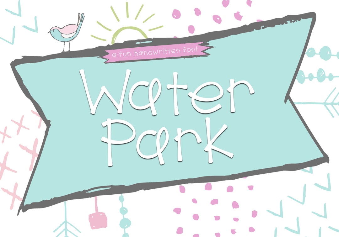 Water Park - A Cute Handwritten Font - TTF / OTF - Etsy