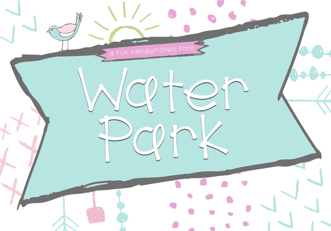 Water Park A Cute Handwritten Font TTF / OTF | Etsy