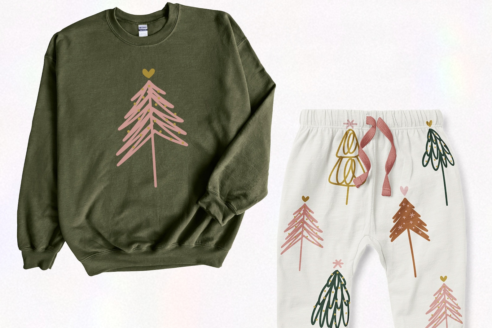 Boho Christmas Trees SVG and PNG Files Messy Christmas Trees - Etsy