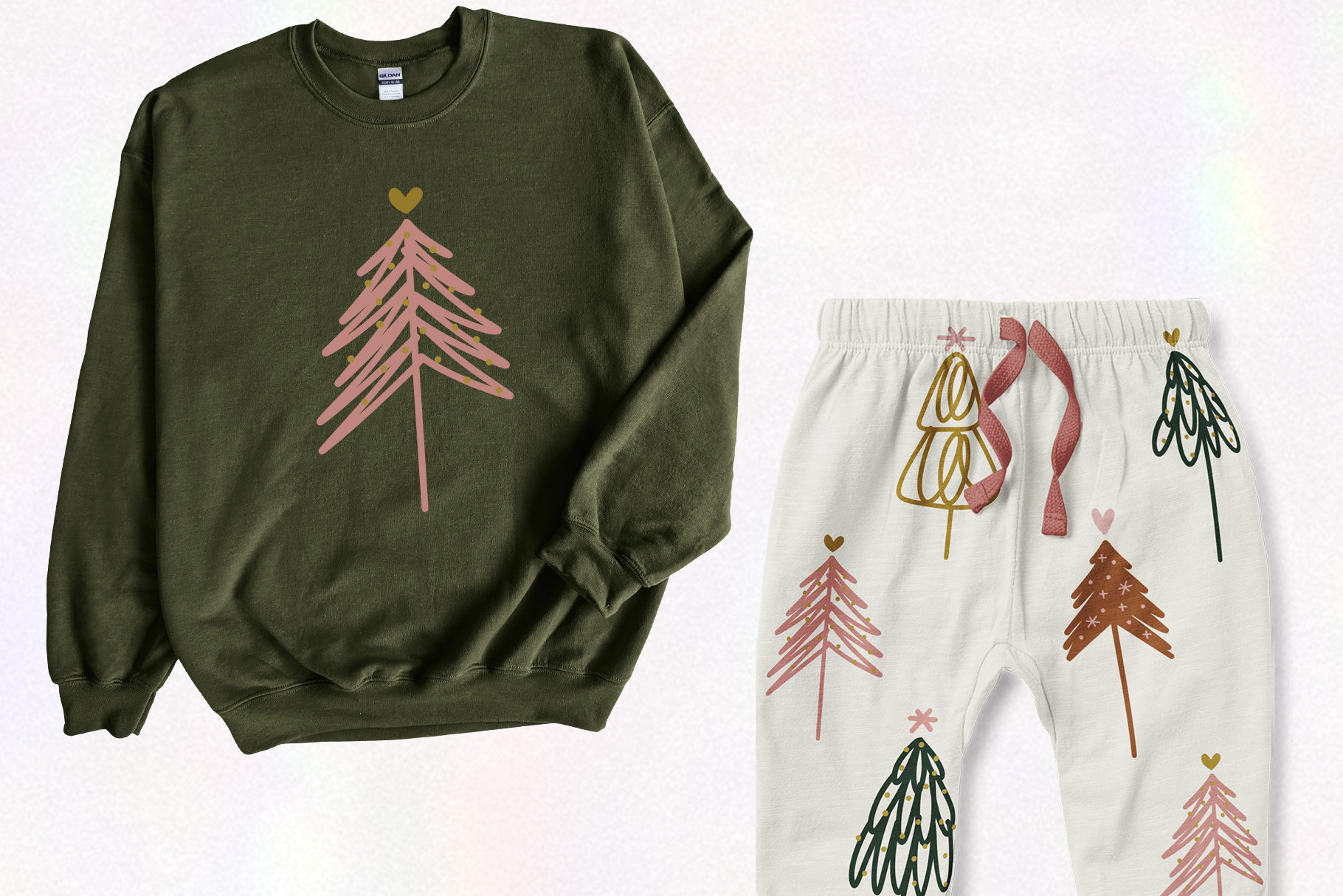 Boho Christmas Trees SVG and PNG Files Messy Christmas Trees - Etsy Canada