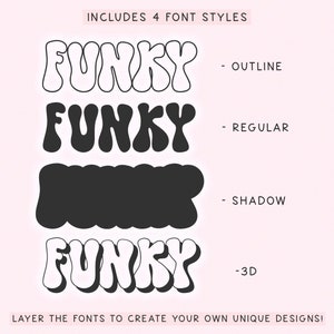 Stay Funky Font - Retro Font, Groovy Font, Bubbly Font, Shadow Font ...