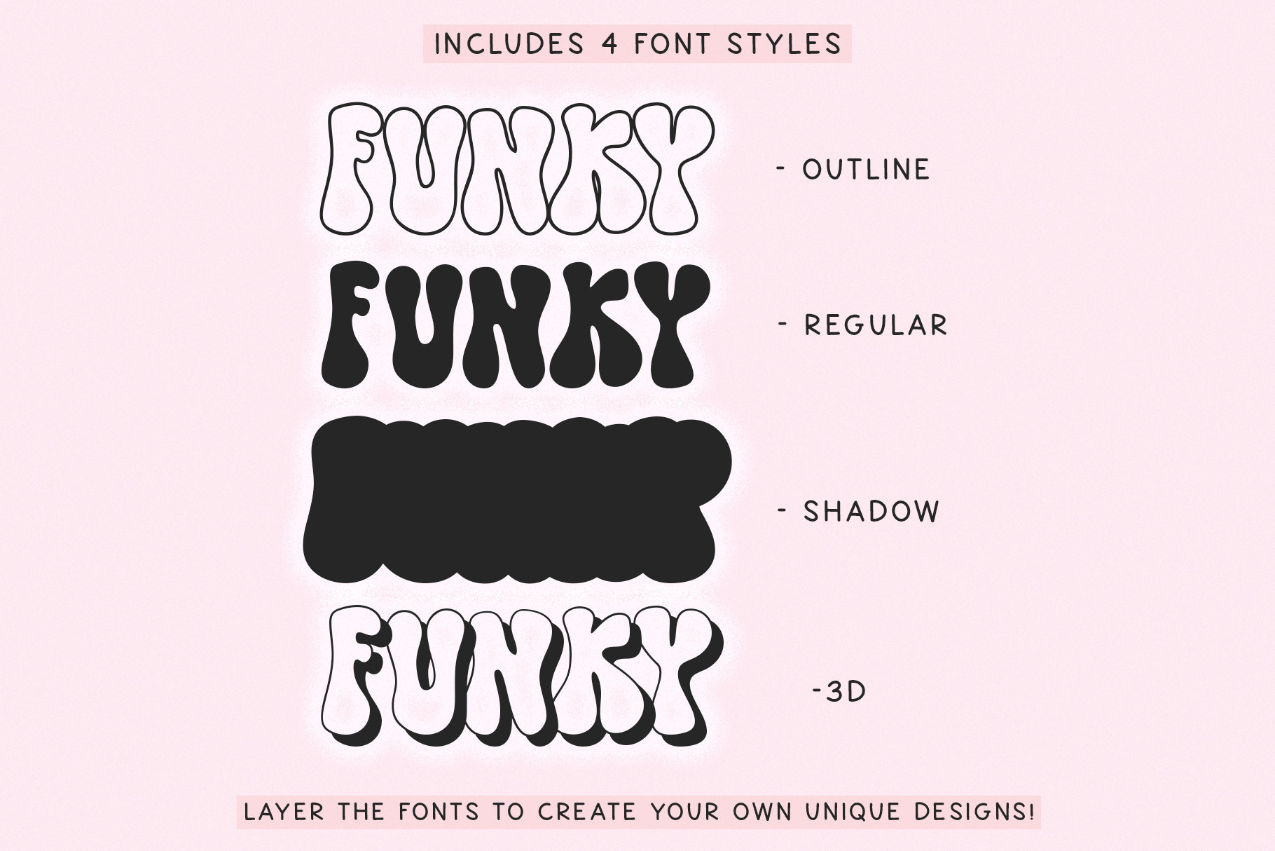 Stay Funky Font Retro Font Groovy Font Bubbly Font Shadow - Etsy
