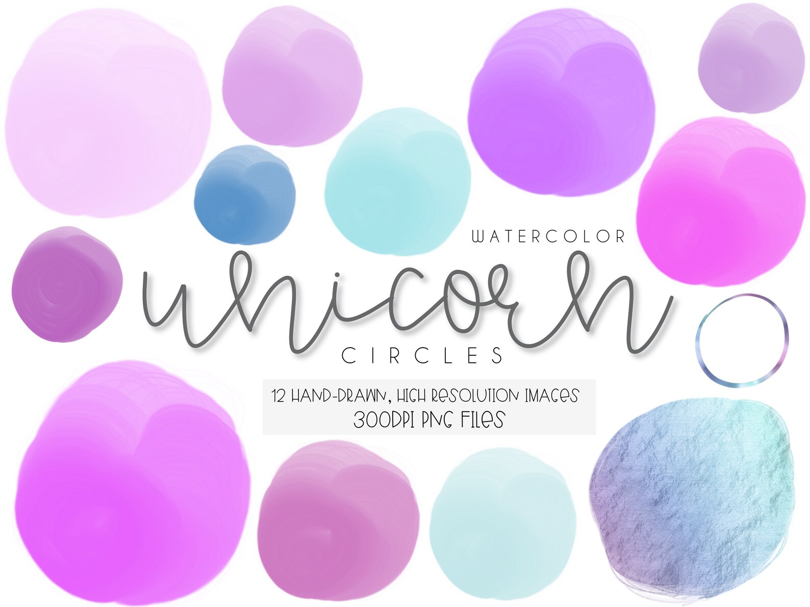 Watercolor Circles Clip Art Watercolor Dots Shape Clip Art | Etsy