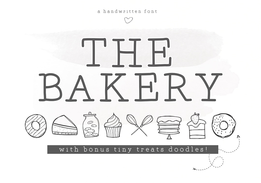 The Bakery - A Handwritten Serif and Doodle Font - TTF / OTF - Etsy