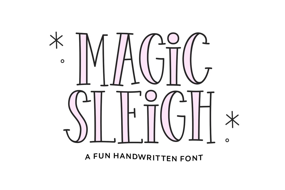 Magic Sleigh Font - Cute Font, Cricut Font, Fun Font, Handwritten Font ...