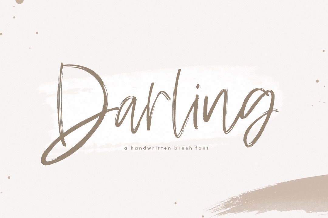 Darling Font - Handwritten Brush Script Font, Wedding Font, Textured ...