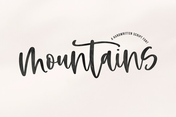 Mountains Font Script Font Cricut Fonts Procreate Font - Etsy