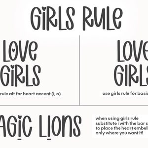 Girls Rule Font - Cute Font, Cricut Fonts, Fonts for Cricut, Bubbly ...