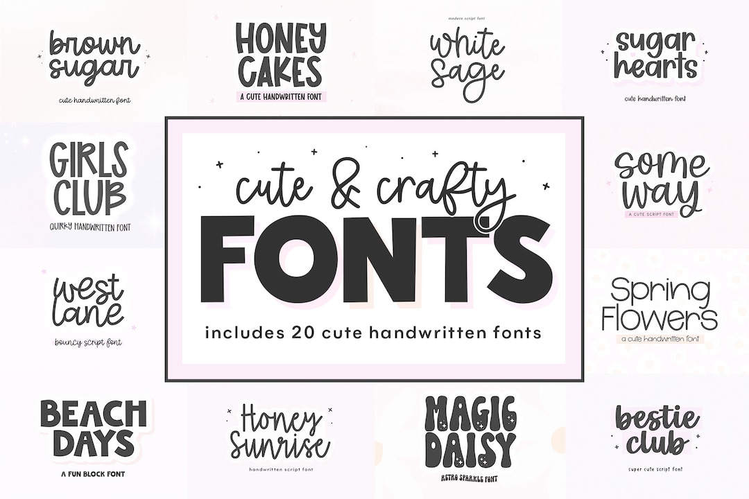 Font Bundle - Cute Fonts, Fonts for Cricut, Cricut Font Bundle, Script ...