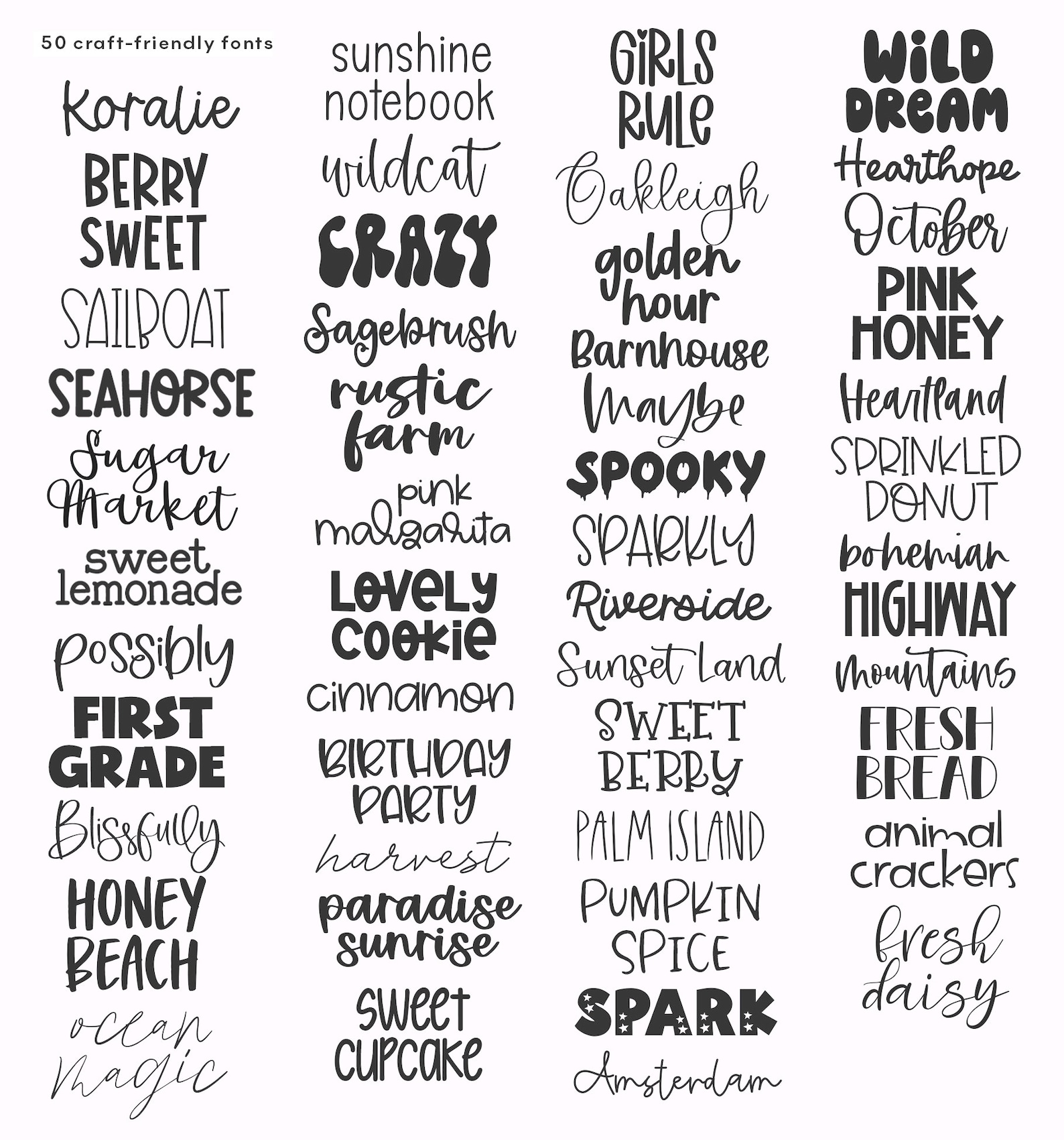 Font Bundle PART 2 - Cute Fonts, Cricut Font Bundle, Script Fonts ...