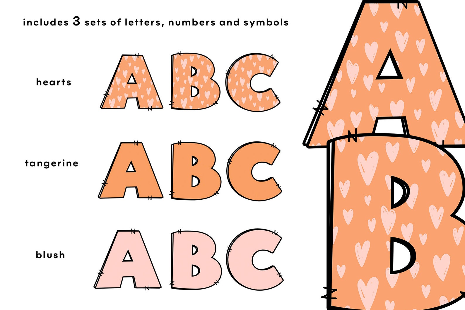 Doodle Alphabet Clip Art Set Valentine's Day Alphabet - Etsy