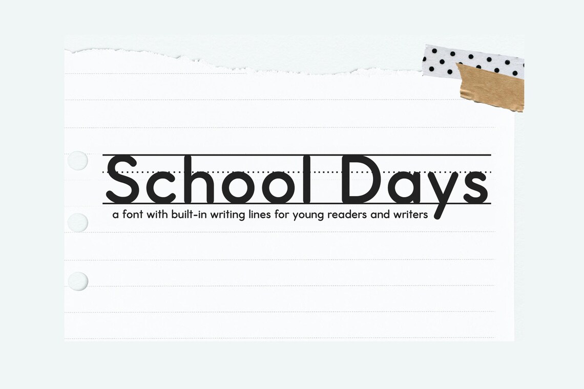 School Days Lines Font - Teacher Font, Handwriting Lines Font, Cricut ...