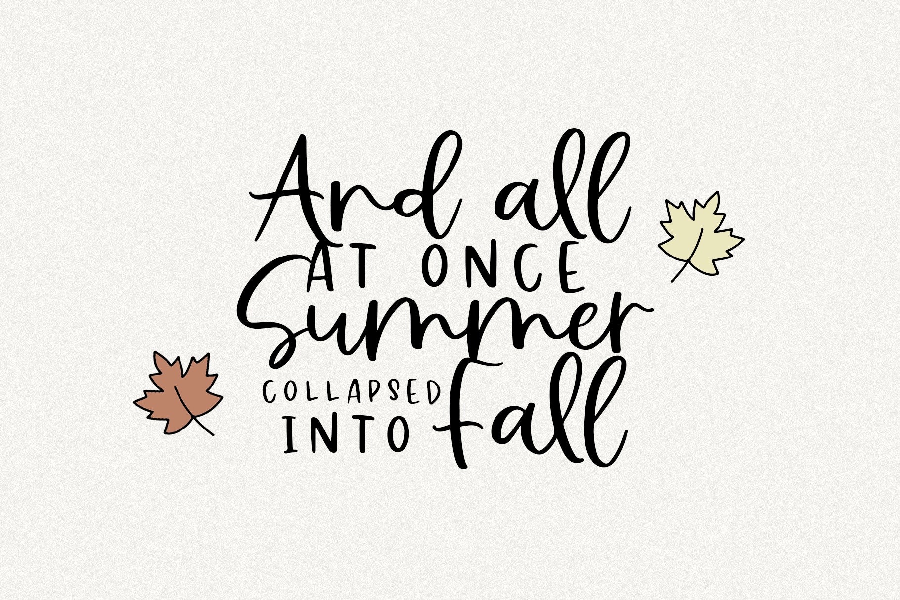 Falling Leaves Font - Script & Print Handwritten Font TRIO, Fonts for ...