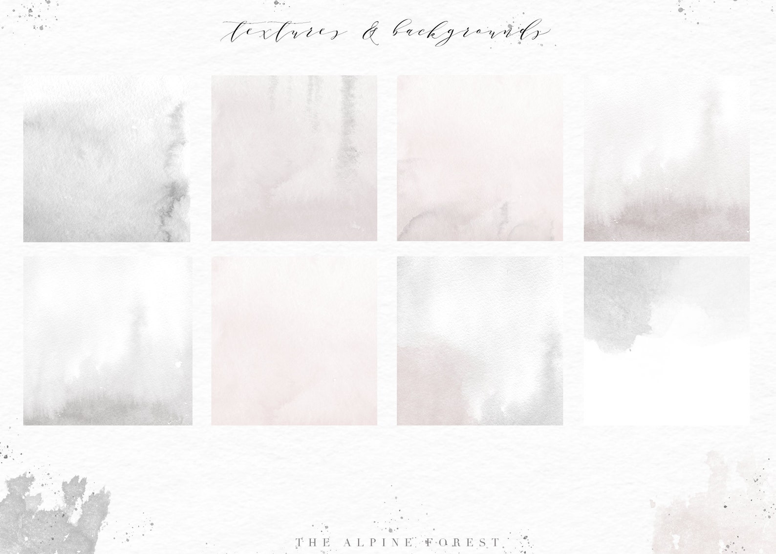 Alpine Forest - Watercolor Alphabet & Animal Elements - Frames ...