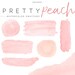 Watercolor PEACH PINK Swatches Watercolor Clipart Brushstrokes for ...