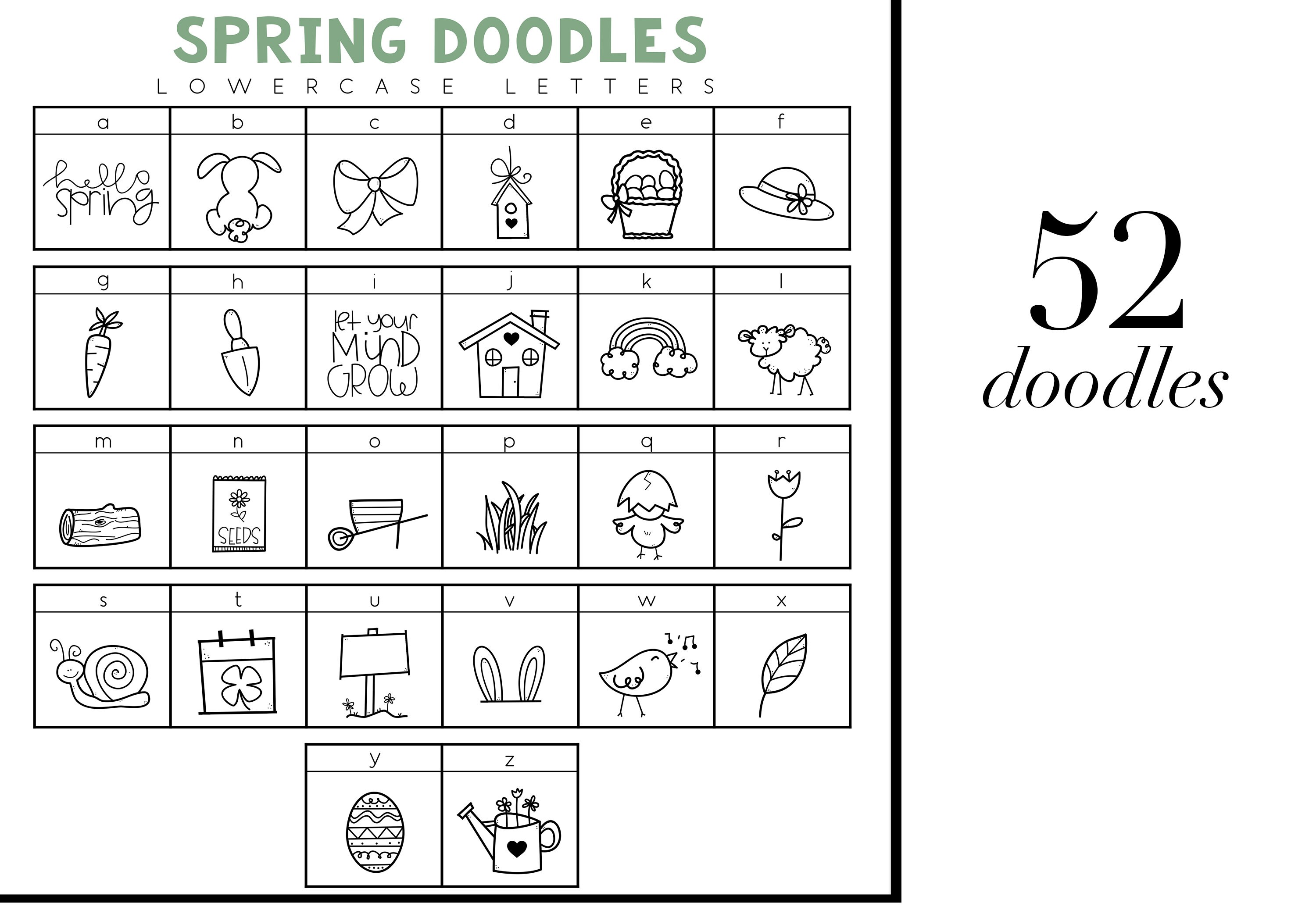 Spring Fling A Hand-drawn Doodle Font Spring Doodles TTF - Etsy