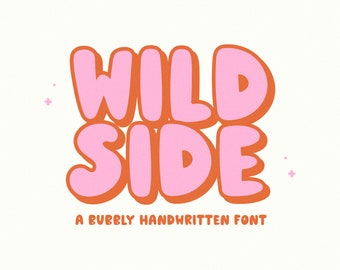 Mukbeng - Retro Font, Groovy Font, Bubbly Font, Shadow Font, Boho, Hippie Font, 70s Font, Cricut ...