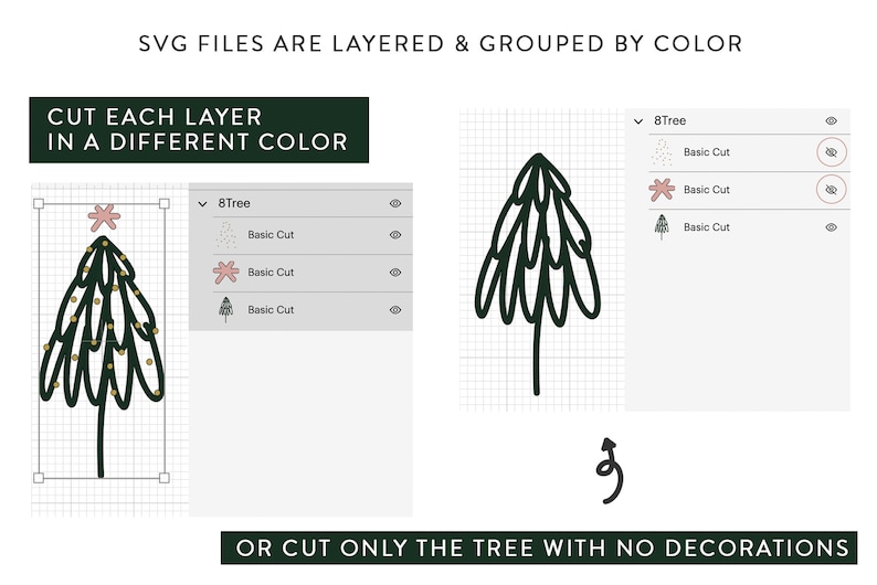 Boho Christmas Trees SVG and PNG Files Messy Christmas Trees - Etsy