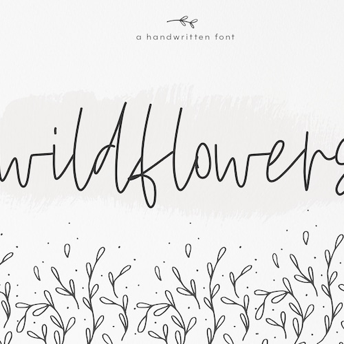 Wildflowers Font A Handwritten Script Font Modern - Etsy