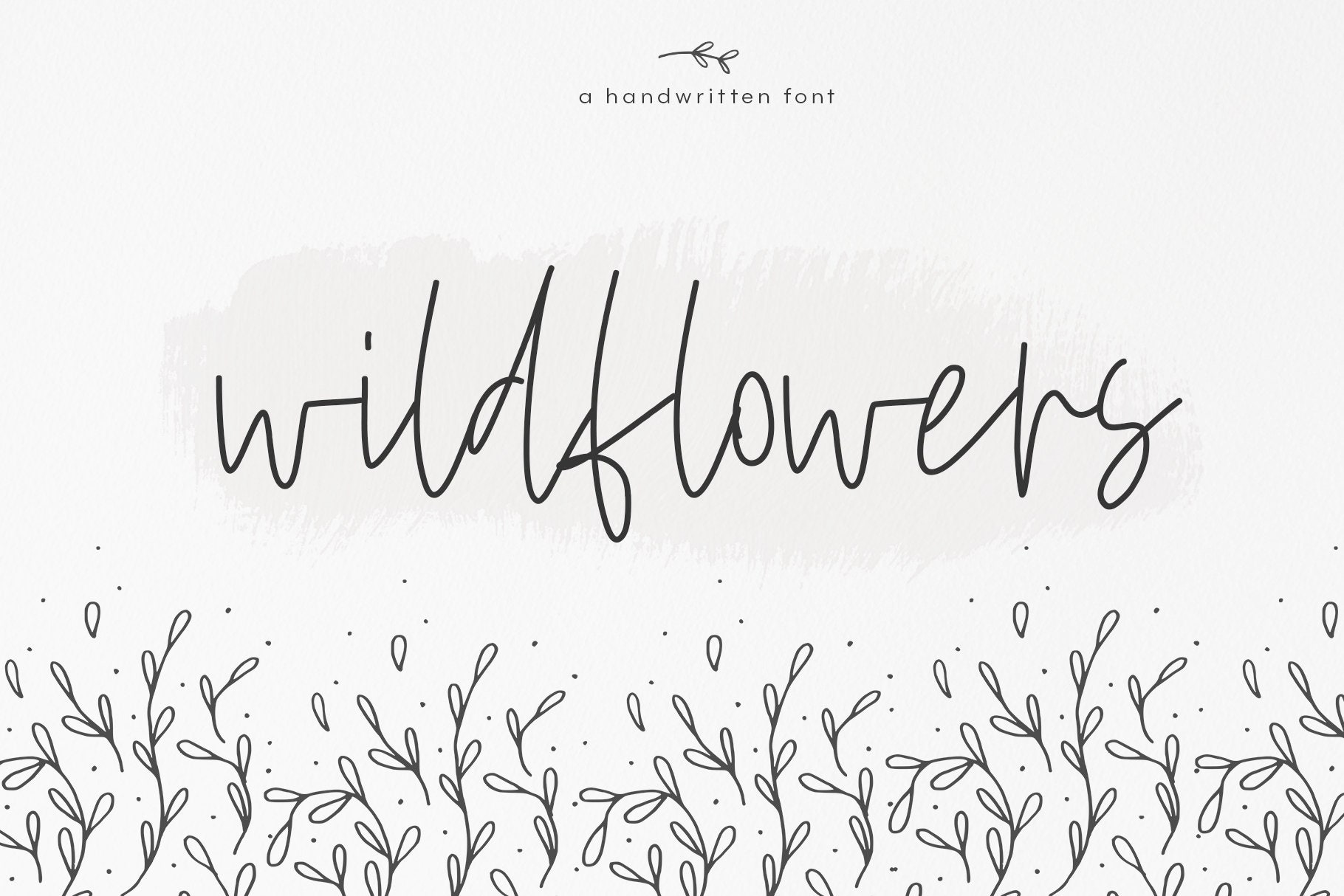 Wildflowers Font A Handwritten Script Font Modern | Etsy