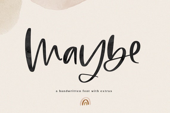 Maybe Font Handwritten Font With Extras Wedding Font Boho | Etsy