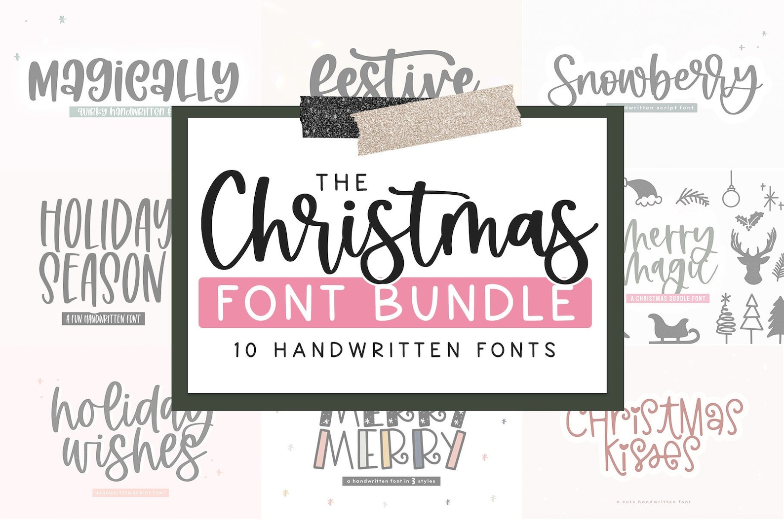 Christmas Font Bundle - Crafty Font Bundle, Cricut Fonts, Farmhouse ...