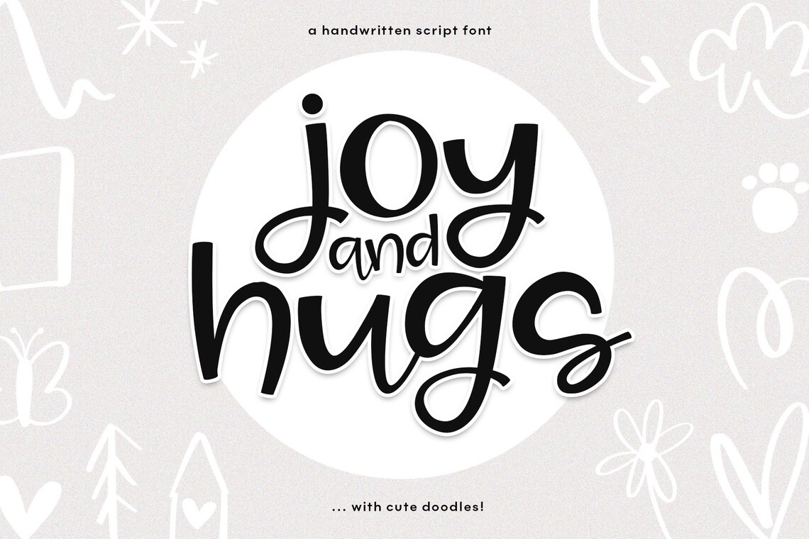 Joy & Hugs Font - Cute Handwritten Script Font, Cricut Fonts, Fonts for ...