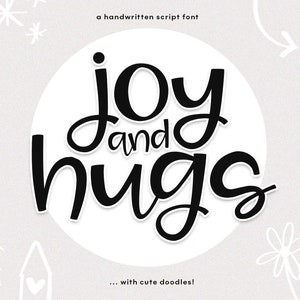 Joy & Hugs Font - Cute Handwritten Script Font, Cricut Fonts, Fonts for ...