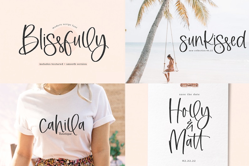 Mini Modern Script Font Bundle Calligraphy Fonts - Etsy