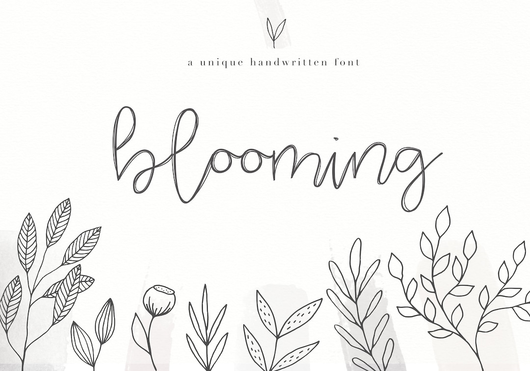 Blooming - Handwritten Script Font - TTF / OTF - Etsy
