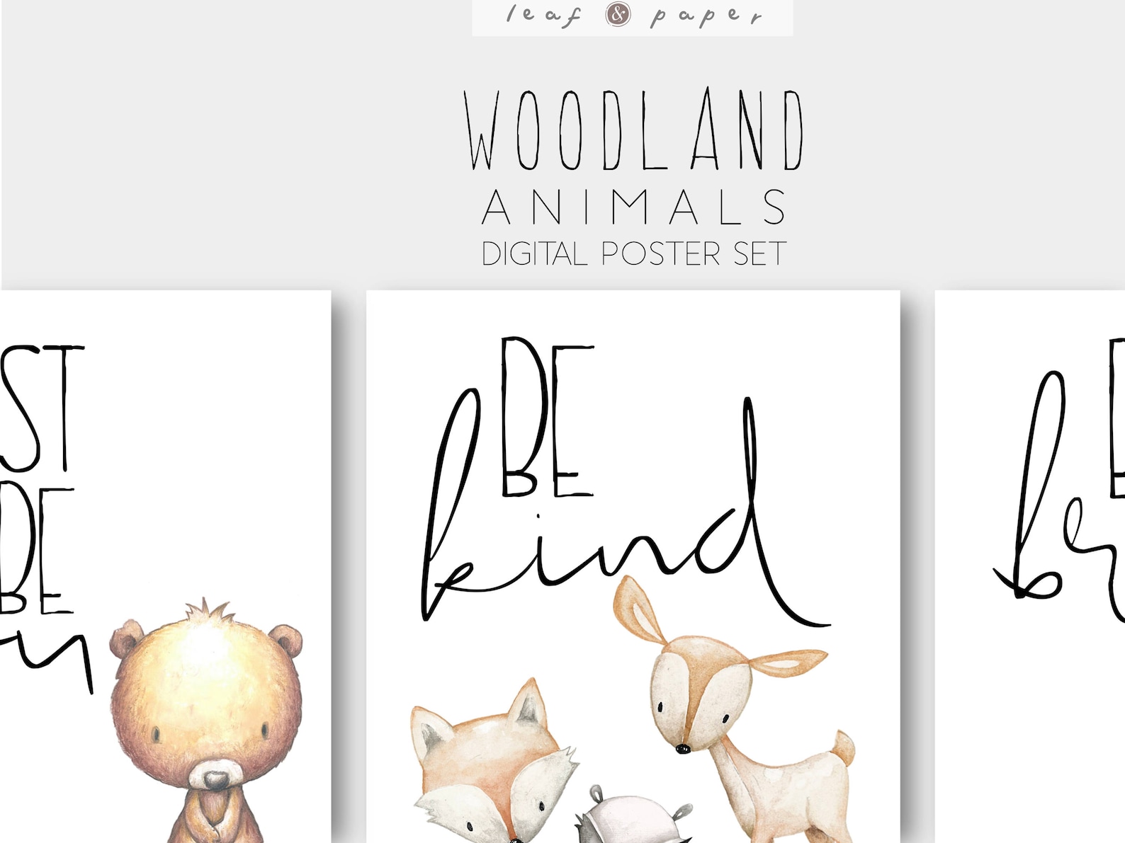 Woodland Animals Printable Wall Art 8x10 Posters Digital - Etsy