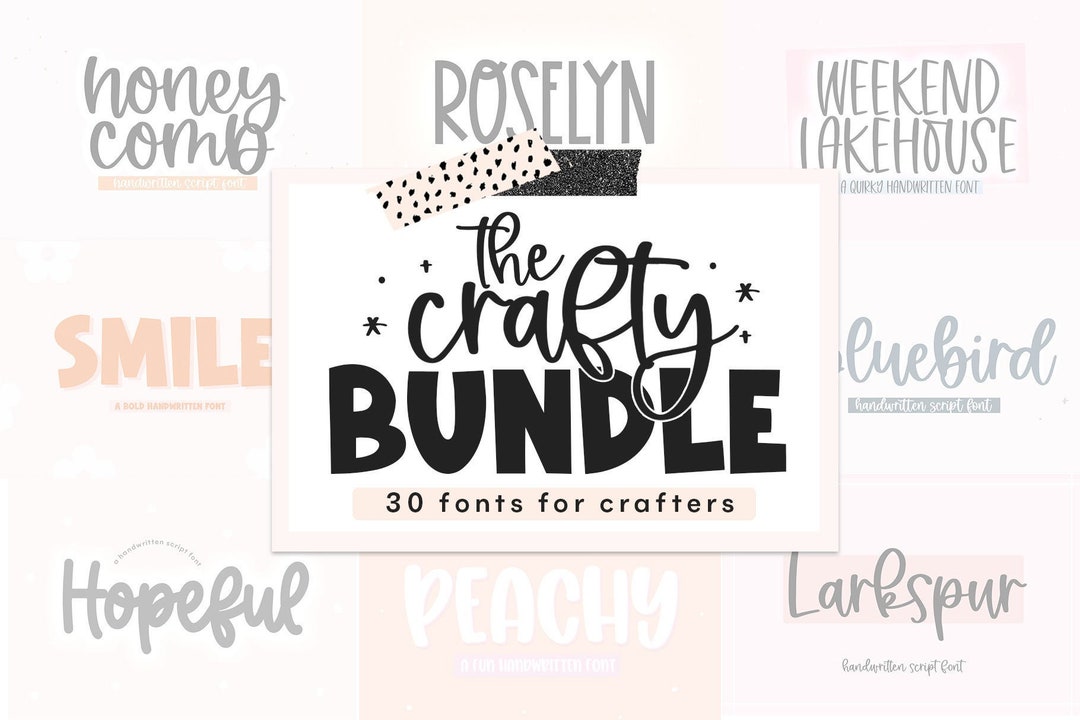 Font Bundle - 30 Fonts for Crafters, Cricut Fonts, Cute Fonts ...
