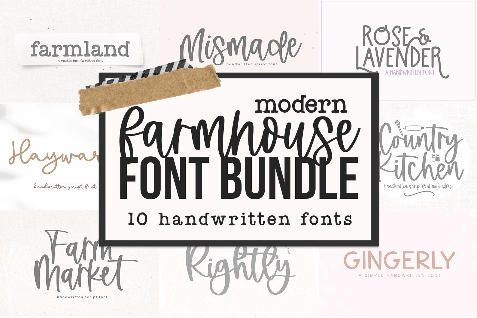 Modern Farmhouse Font Bundle - Cricut Fonts, Farmhouse Fonts, Rustic ...