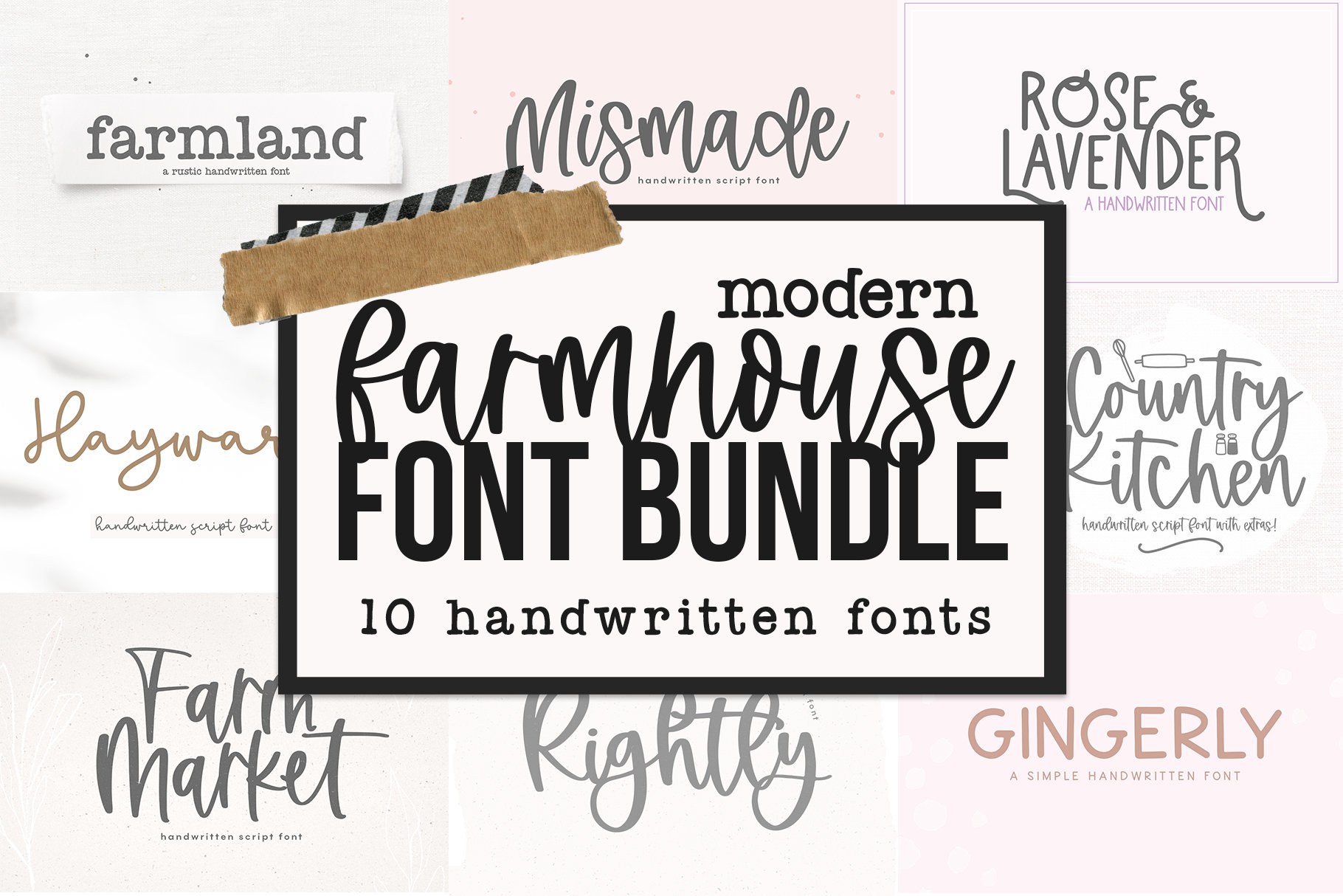 Modern Farmhouse Font Bundle Cricut Fonts Farmhouse Fonts - Etsy