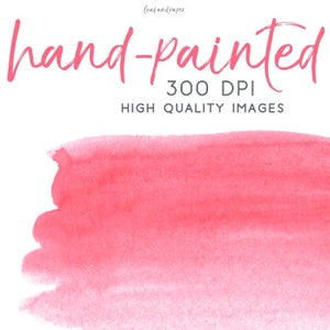 Watercolor CORAL PINK PUNCH Swatches - Watercolor Clipart ...