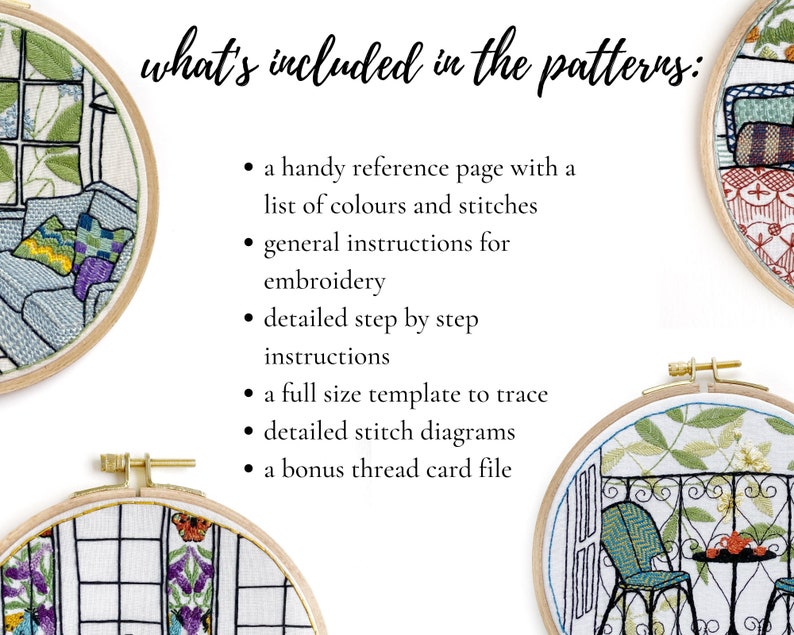PDF PATTERN BUNDLE, Modern Embroidery Hoop Art, Advanced Embroidery ...