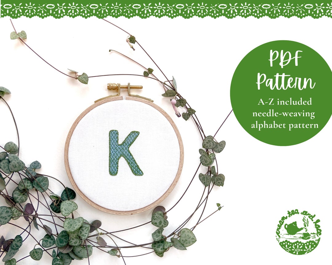 PDF Embroidery Pattern Alphabet, Colorful Modern Hand Embroidery ...