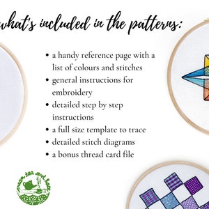 PDF PATTERN BUNDLE, 3 Modern Colourful Embroidery Patterns, 25% Off ...