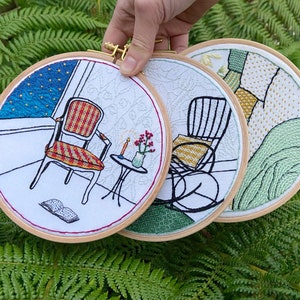 PDF PATTERN Rocking Chair Embroidery Design, Colourful Modern ...